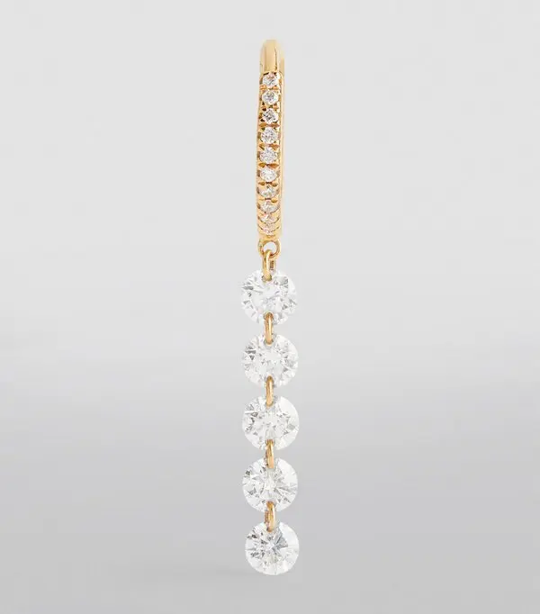 PERSEE Diamond Hoop Single Earring - Gold