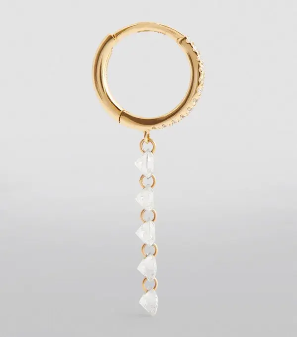 PERSEE Diamond Hoop Single Earring - Gold