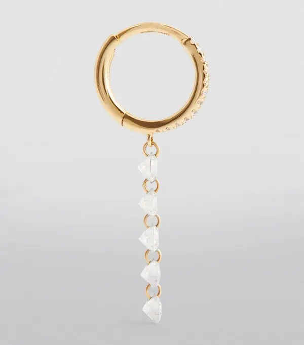 PERSEE Diamond Hoop Single Earring - Gold