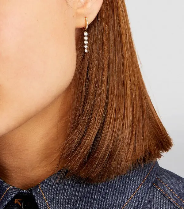 PERSEE Diamond Hoop Single Earring - Gold