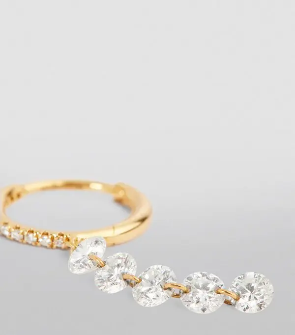 PERSEE Diamond Hoop Single Earring - Gold