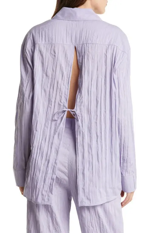 & Other Stories Crinkle Split Back Button-up Shirt