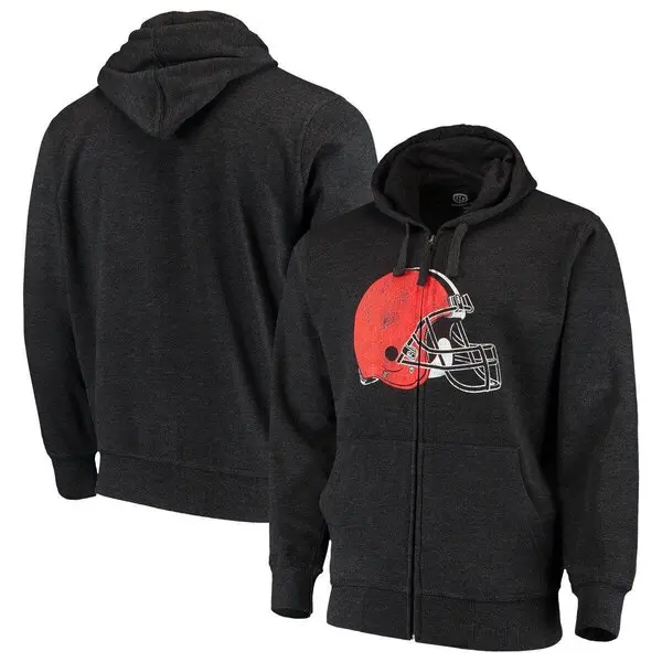 STARTER G-iii Sports Carl Banks Cleveland Browns Primary Logo Full-zip Hoodie - Charcoal