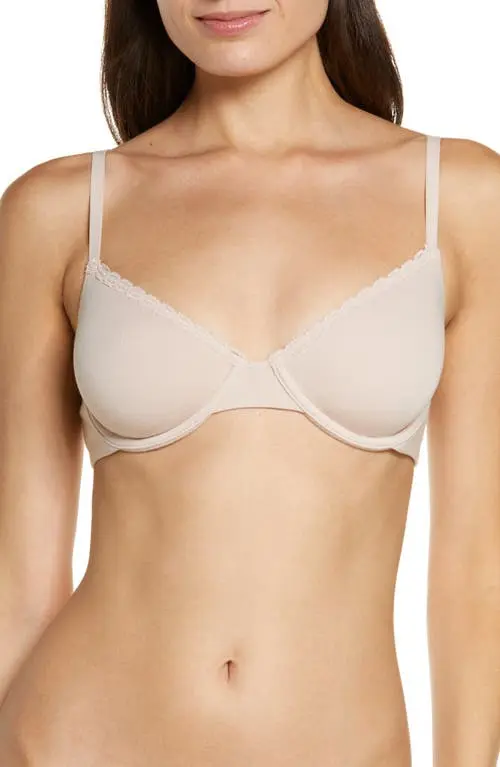 SKARLETT BLUE Adorned Cotton Blend Underwire Bra - Cashmere