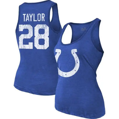MAJESTIC THREADS Jonathan Taylor Indianapolis Colts Player Name & Number Tri-blend Tank Top - Royal