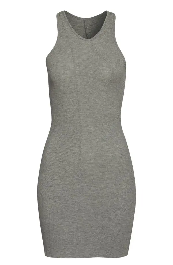 SKIMS Cutout Collection One-shoulder Ribbed Dress - Heather Grey