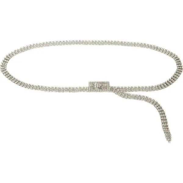 B-low The Belt Baby Farah Crystal Skinny Belt - Silver