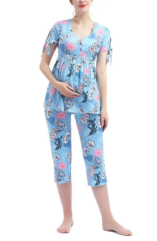KIMI + KAI Daya Floral Maternity/nursing Pajamas - Multicolored