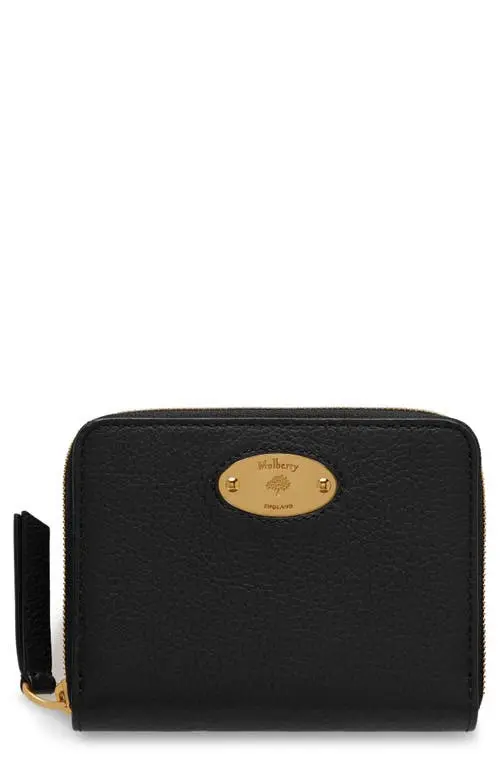 Mulberry Small Zip Around Leather Wallet - Black