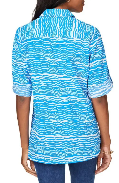 Foxcroft Tamara Coastal Waves Cotton Tunic