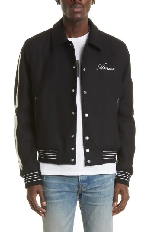 Amiri Bones Wool Varsity Jacket