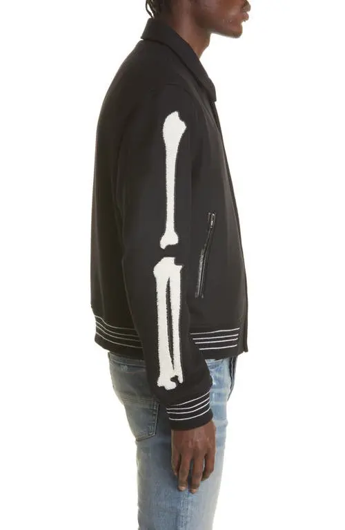 Amiri Bones Wool Varsity Jacket