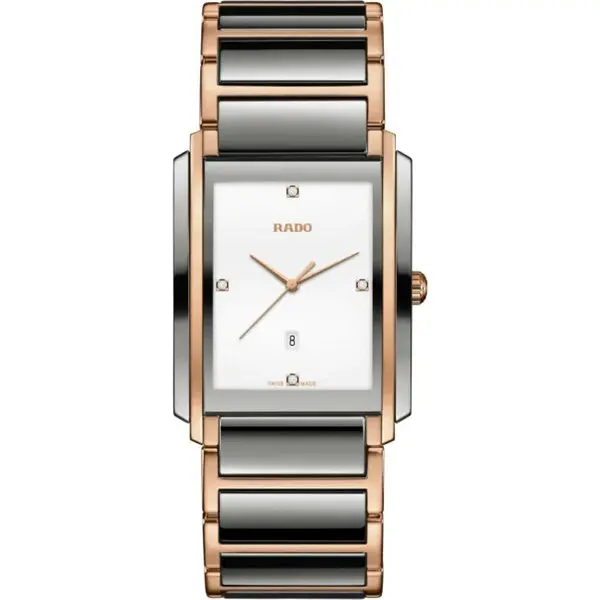 RADO Integral Diamond Ceramic Bracelet Watch - Rose Gold
