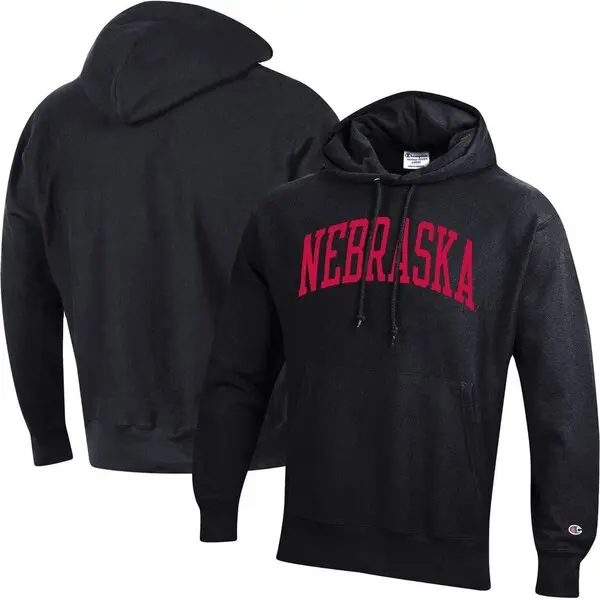 Champion Nebraska Huskers Team Arch Reverse Weave Pullover Hoodie