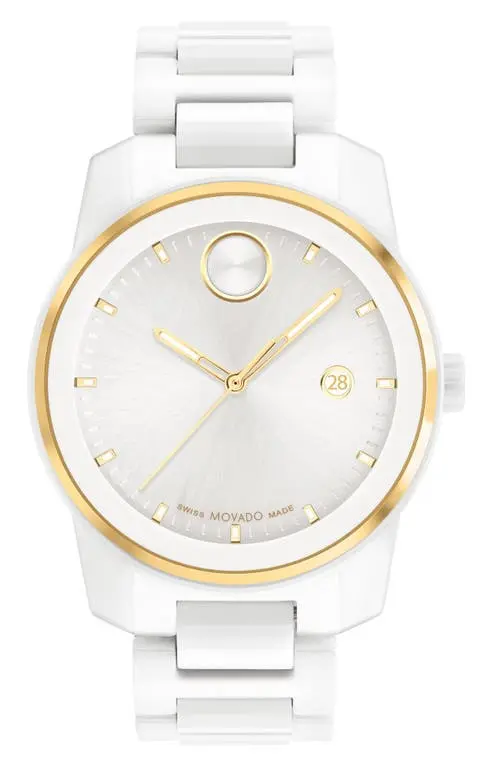 Movado Bold Verso Ceramic Bracelet Watch - White