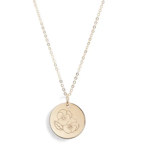NASHELLE Birth Flower Necklace - 14k Gold Fill - February