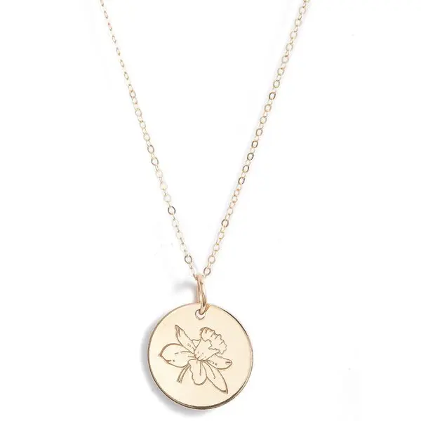 NASHELLE Birth Flower Necklace - 14k Gold Fill - March