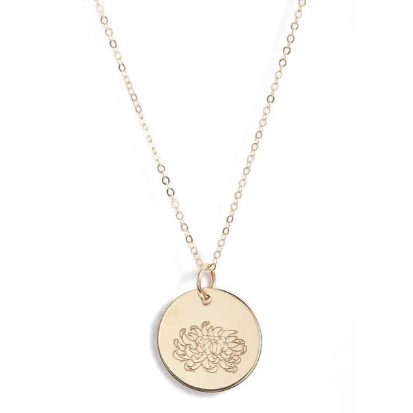 NASHELLE Birth Flower Necklace - 14k Gold Fill - November