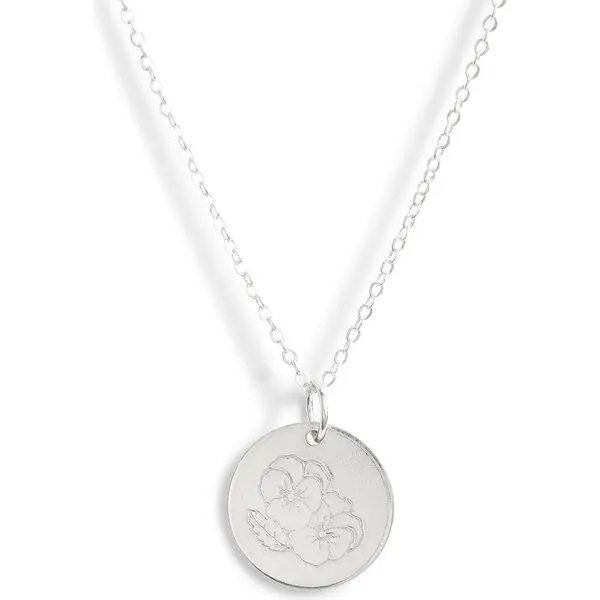 NASHELLE Birth Flower Necklace - Sterling Silver - February