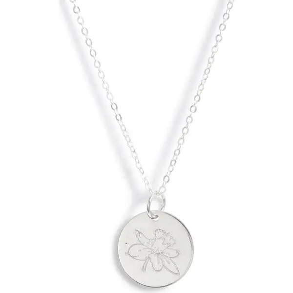 NASHELLE Birth Flower Necklace - Sterling Silver - March