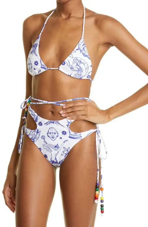 HOUSE OF AAMA Beaded Two-piece Swimsuit