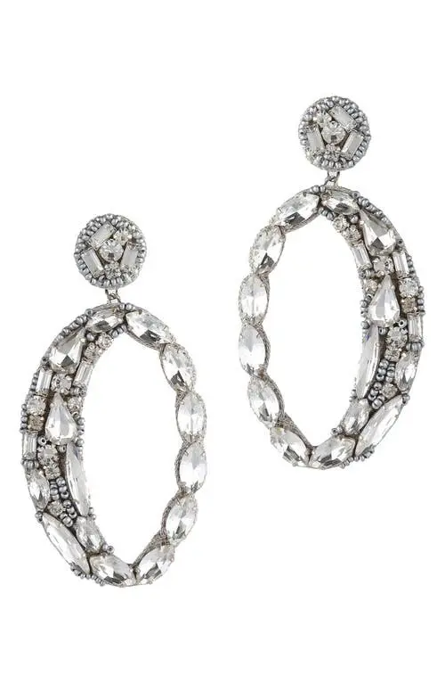 Deepa Gurnani Freida Statement Drop Earrings - Silver