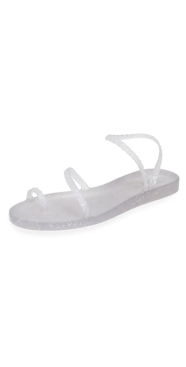 ANCIENT GREEK SANDALS Eleftheria Jelly Sandals - Clear/silver Glitter