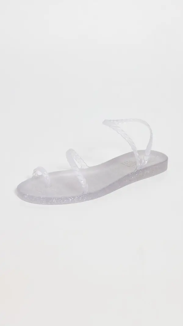 ANCIENT GREEK SANDALS Eleftheria Jelly Sandals - Clear/silver Glitter