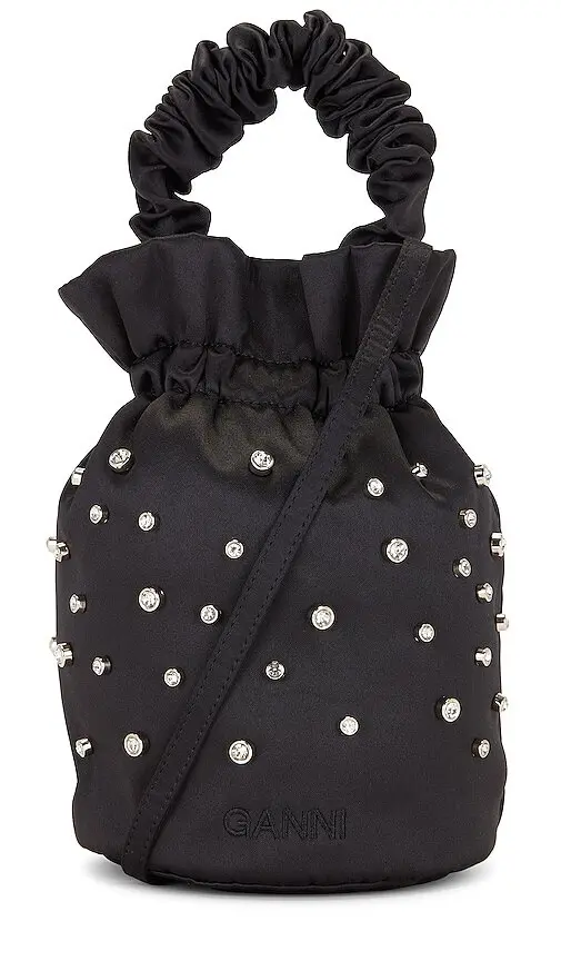 GANNI Occasion Ruched Top Handle Bag