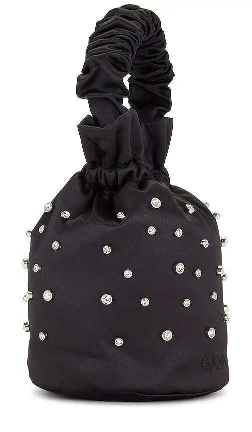 GANNI Occasion Ruched Top Handle Bag