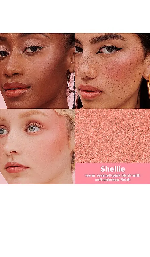 BENEFIT COSMETICS Wanderful World Silky-soft Powder Blush - Shellie Shimmer Finish