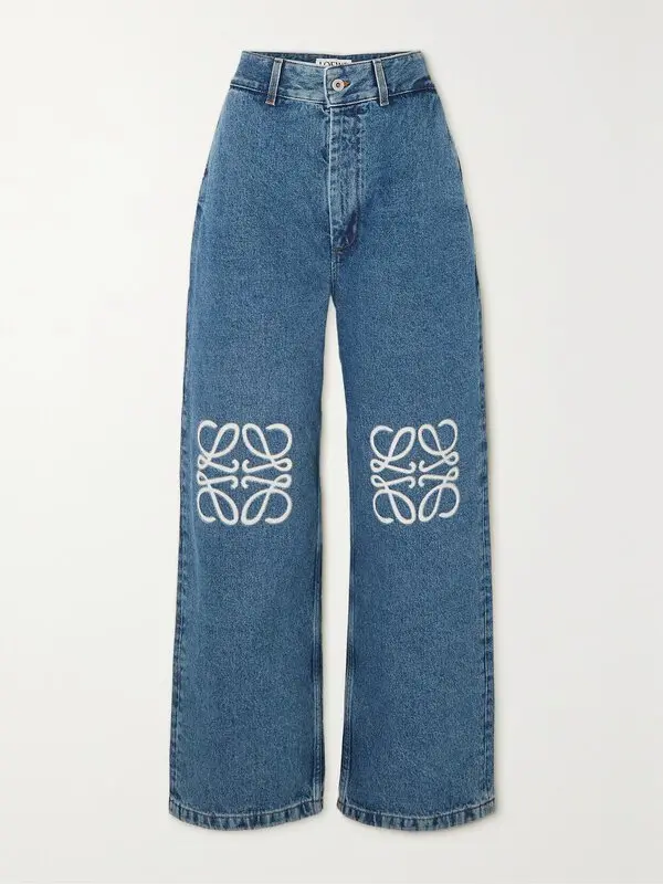 Loewe Anagram Baggy Wide-leg Jeans - Blue