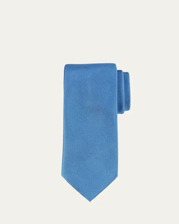 Brioni Solid Textured Neck Tie - Blue