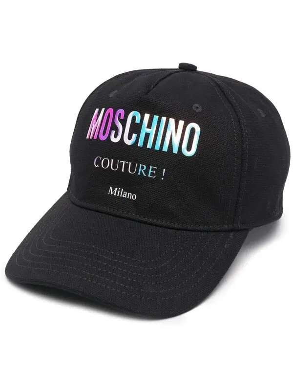 Moschino Print Cotton Cap - Black