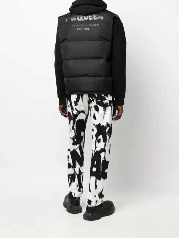 Alexander McQueen Logo-print Puffer Gilet - Black