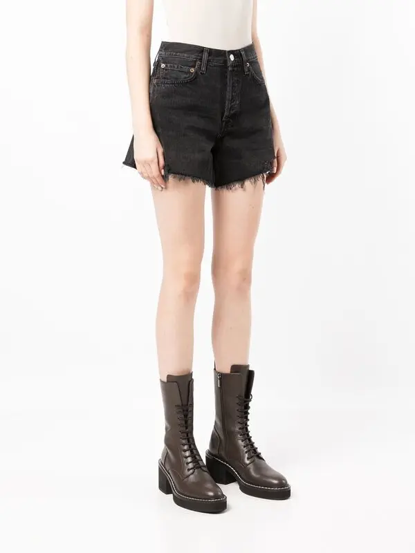 AGOLDE Raw-cut Denim Shorts