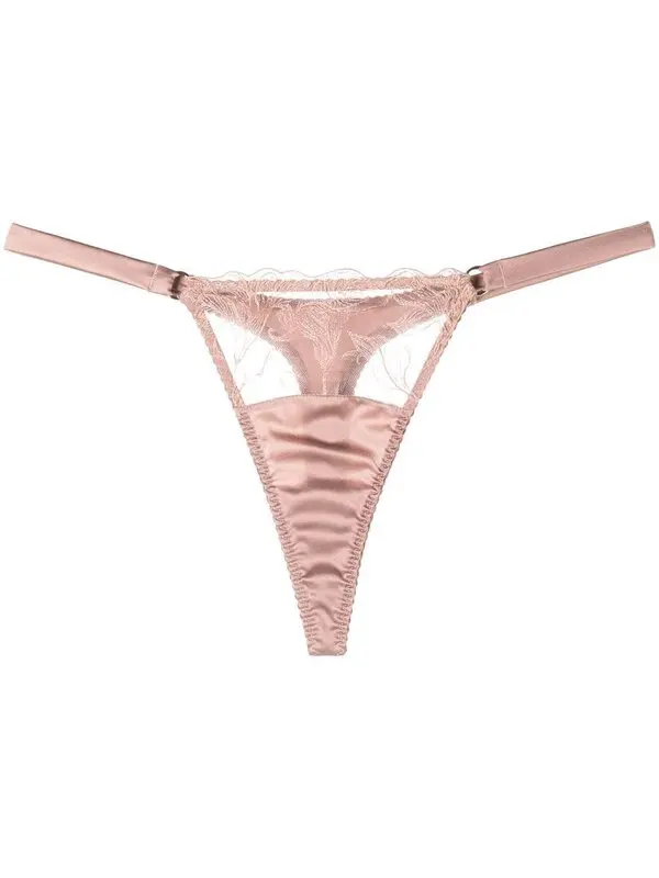 FLEUR OF ENGLAND Lilian Lace-panel Thong - Pink