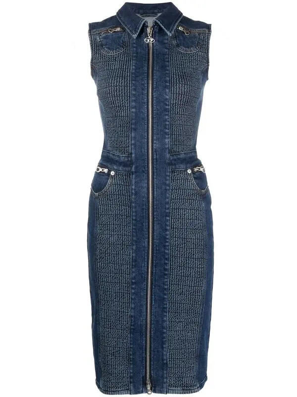 DIESEL® Zipped Denim Dress - Blue
