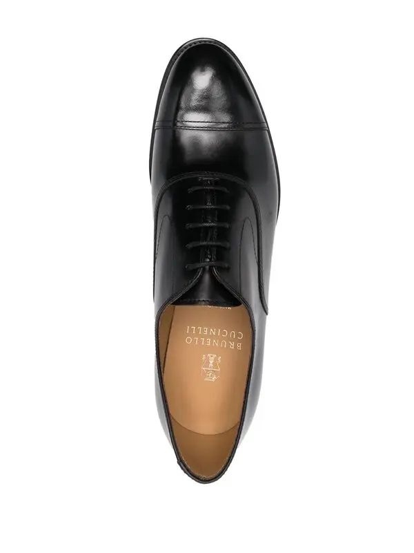 Brunello Cucinelli Leather Oxford Shoes - Black