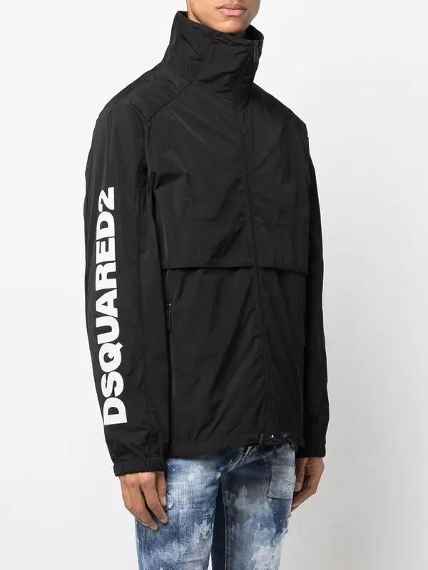 Dsquared2 Logo-print Zip-up Coat