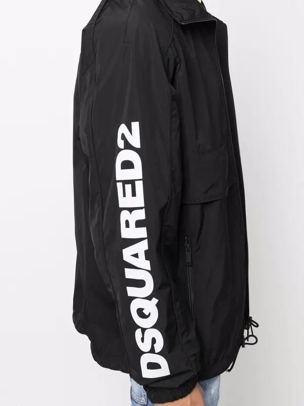 Dsquared2 Logo-print Zip-up Coat