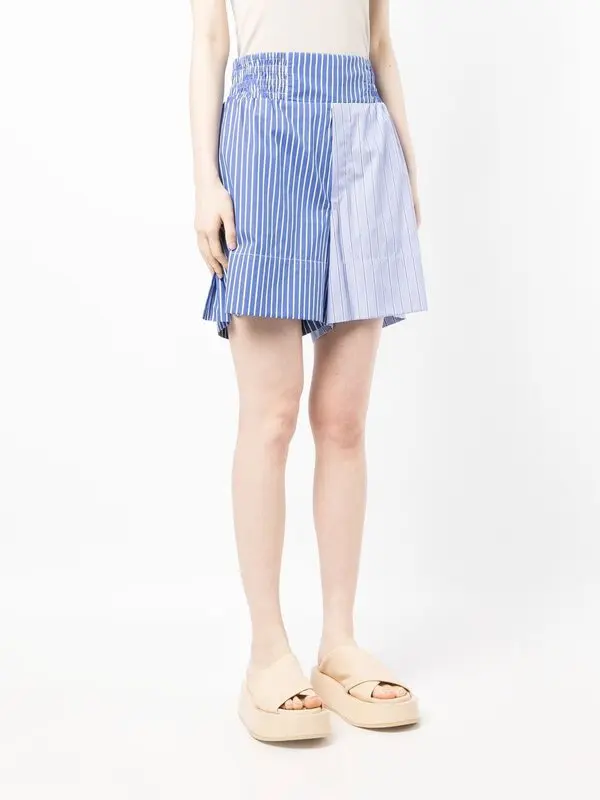 Colville Two-tone Striped Cotton Shorts