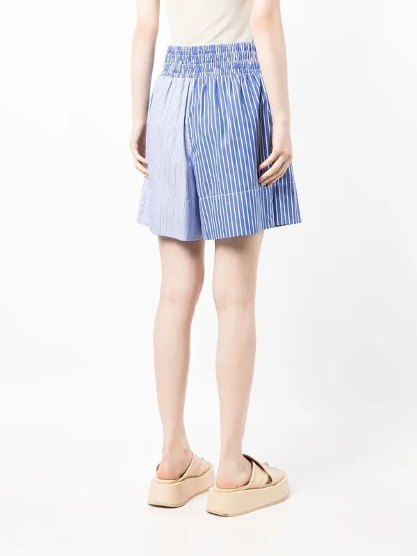 Colville Two-tone Striped Cotton Shorts