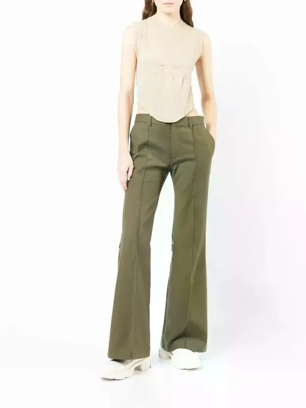 DION LEE Fine-ribbed Corset Tank Top - Brown