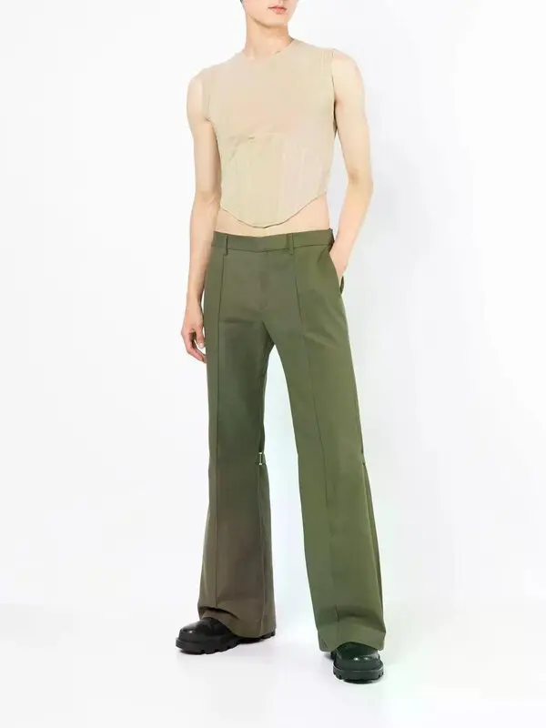 DION LEE Fine-ribbed Corset Tank Top - Brown