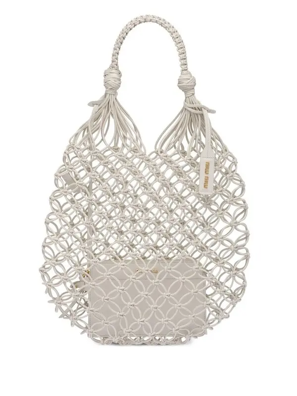 Miu Miu Woven Nappa Leather Tote Bag