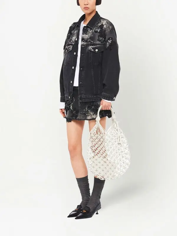 Miu Miu Woven Nappa Leather Tote Bag