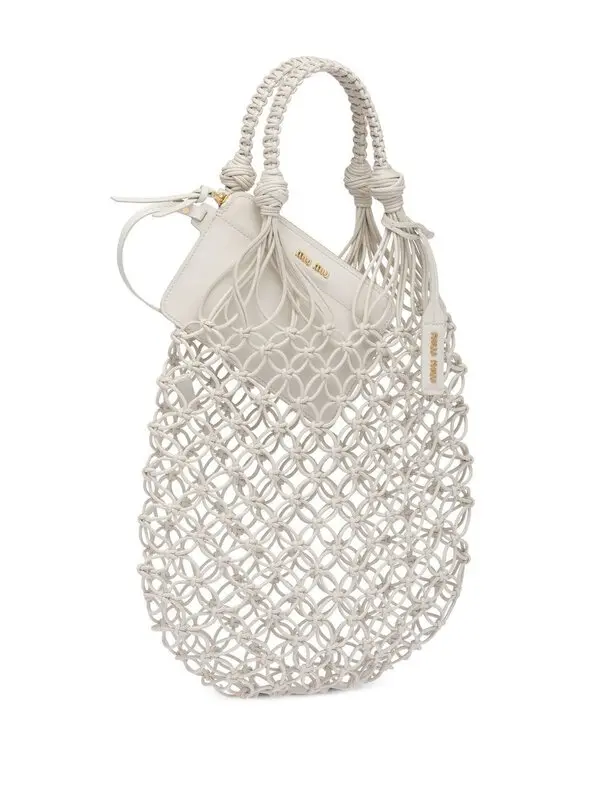 Miu Miu Woven Nappa Leather Tote Bag