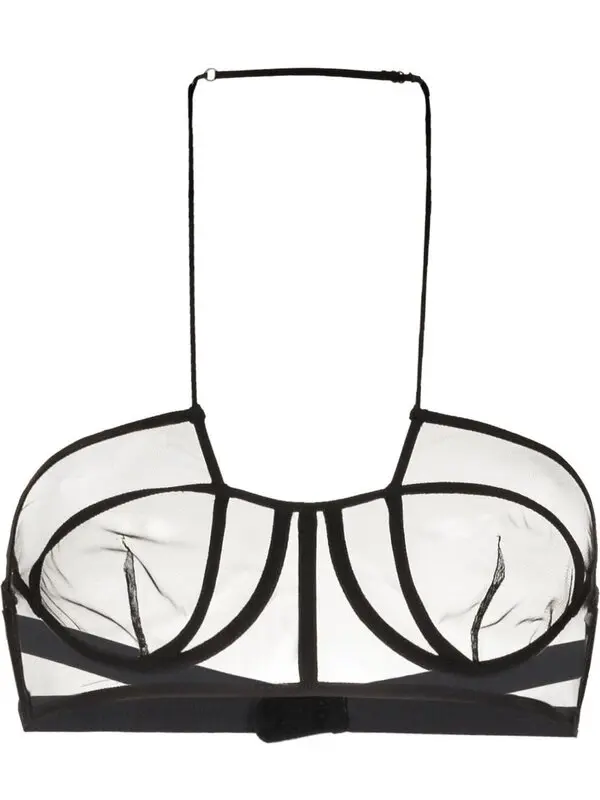 NENSI DOJAKA Sheer Panelled Halterneck Bra