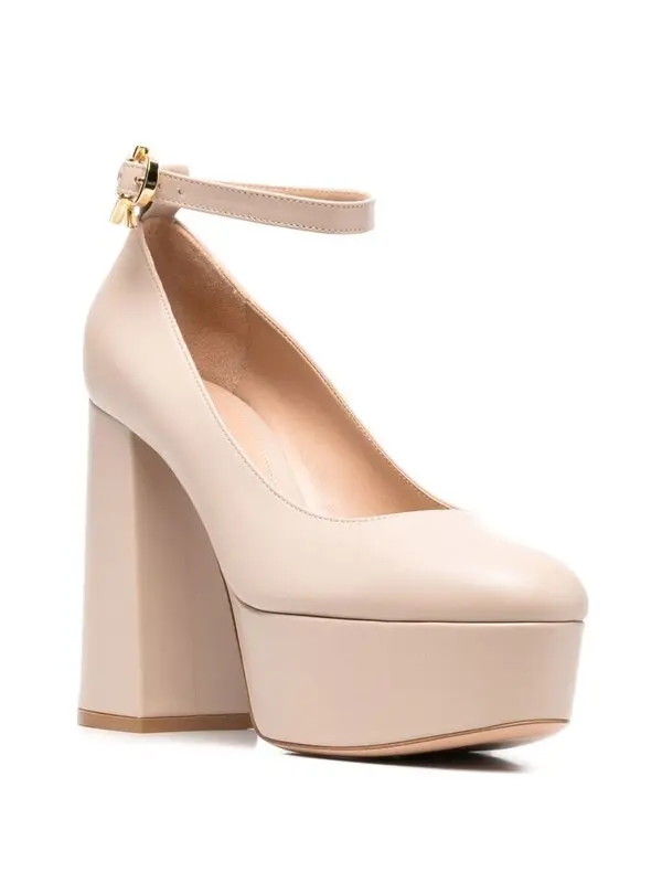 GIANVITO ROSSI Manila 120mm Leather Platform Pumps - Neutrals